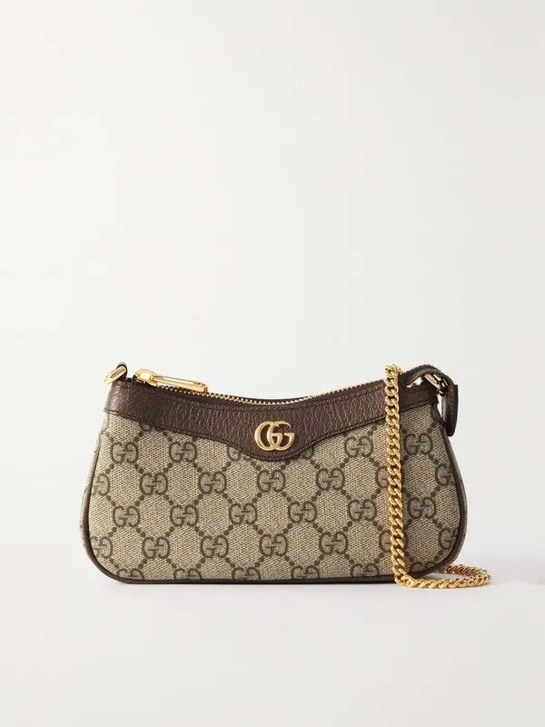 Gucci Ophidia Mini Gg Supreme Canvas & Leather Shoulder Bag