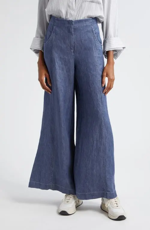 TWP Demie Wide Leg Hemp Jeans - Medium Indigo