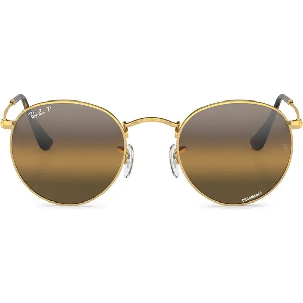 Ray-ban 53mm Round Sunglasses - Gold Flash