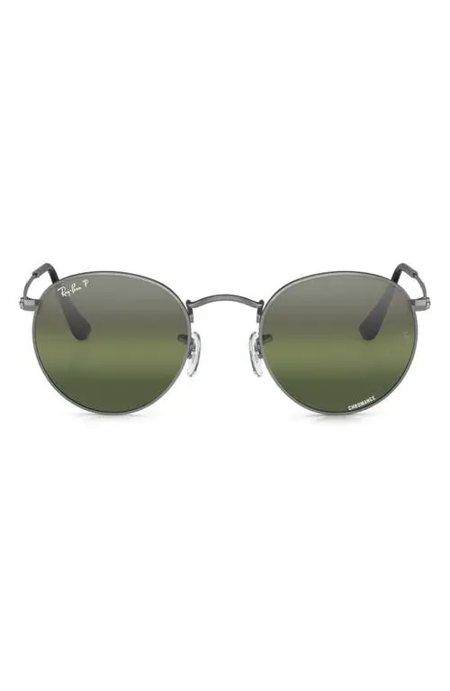 Ray-ban 50mm Round Frame Polarized Sunglasses - Gunmetal