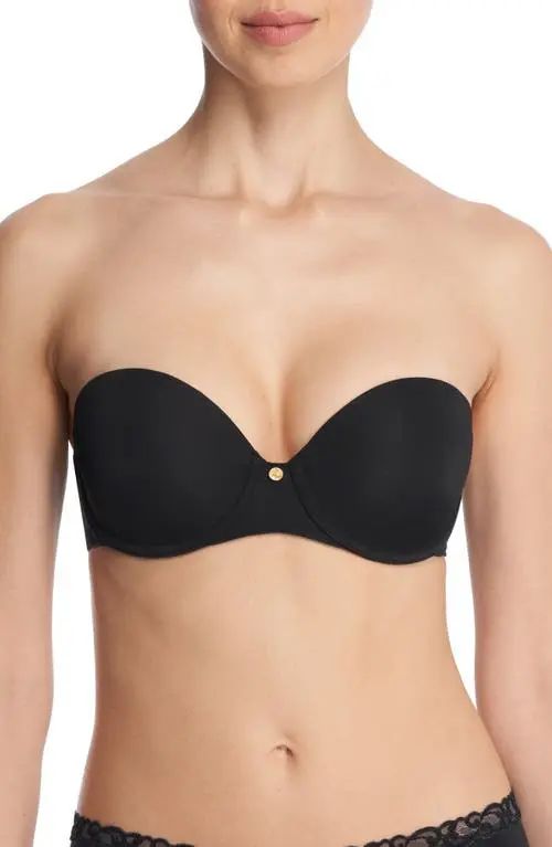 Natori Pure Luxe Strapless Contour Underwire Bra - Black
