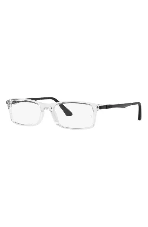 Ray-ban 56mm Rectangular Eyeglasses - Transparent