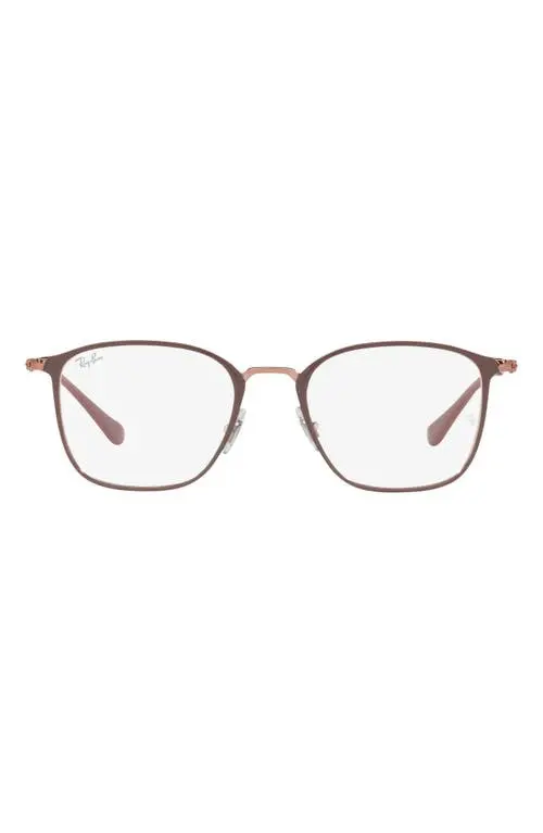 Ray-ban 49mm Square Optical Glasses - Copper