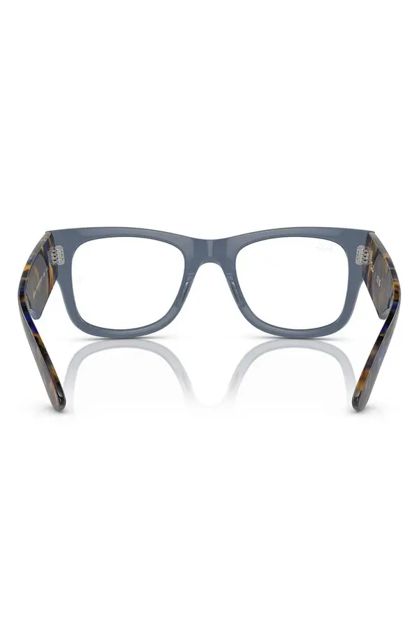 Ray-ban Mega Wayfarer 51mm Square Optical Glasses - Dark Blue