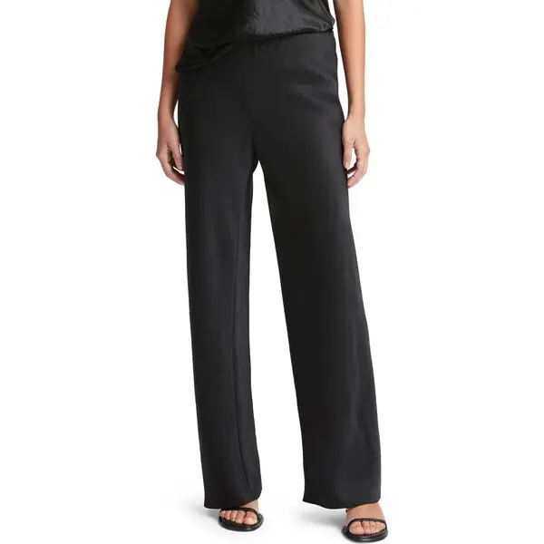 Vince Colette High-waist Fluid Satin Bias Pants - Black