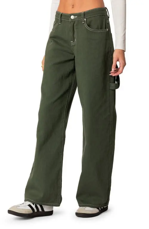 EDIKTED Brenda Low Rise Straight Leg Carpenter Jeans