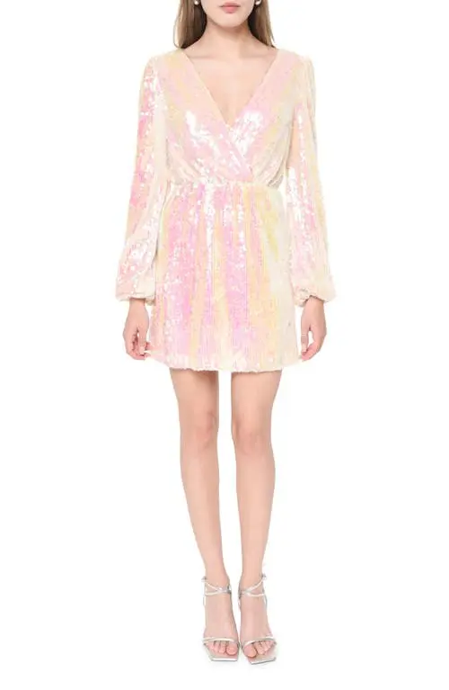 WAYF Carrie Long Sleeve Sequin Minidress