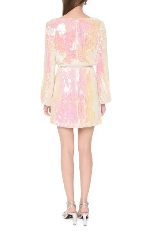 WAYF Carrie Long Sleeve Sequin Minidress