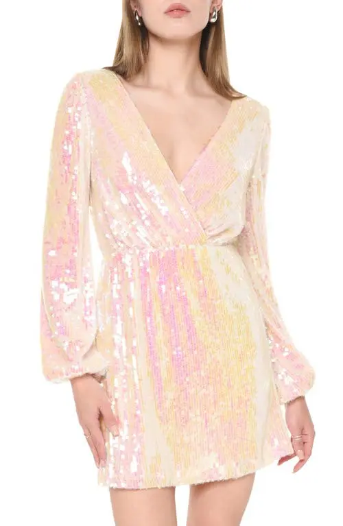 WAYF Carrie Long Sleeve Sequin Minidress