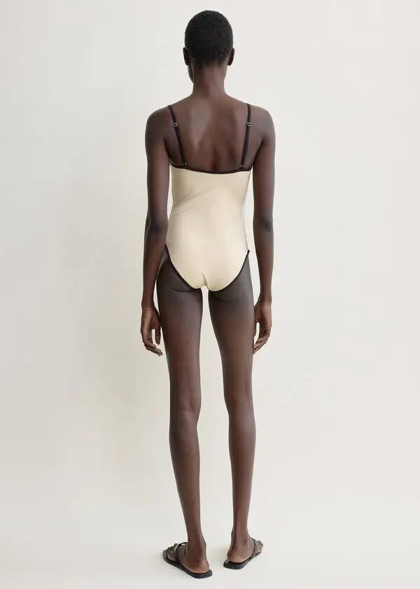 TOTEME Stripe Edge One-piece Swimsuit - Creme