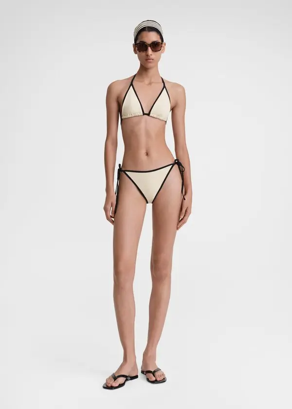 TOTEME Stripe Tie Bikini Bottom - Light Hay