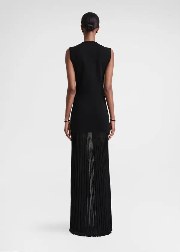 Toteme Pliss-Knitted Evening Dress - Black | Editorialist
