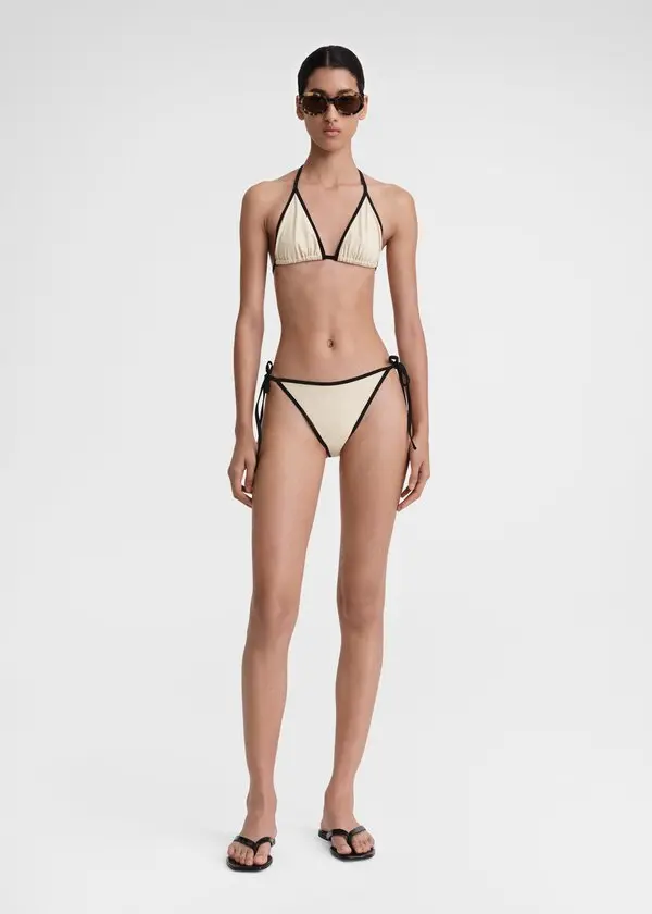 TOTEME Stripe Tie Bikini Top - Light Hay