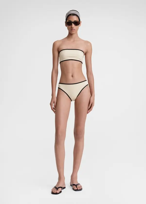 TOTEME Stripe Edge Bikini Bottoms - Light Hay
