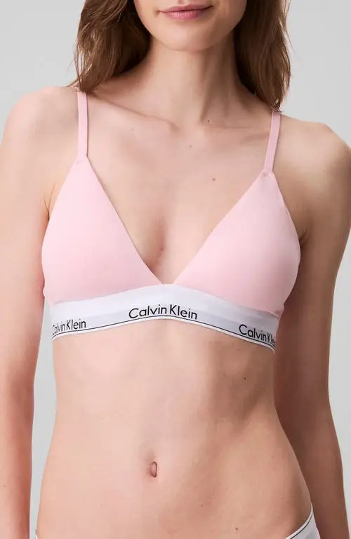 Calvin Klein Modern Cotton Collection Lightly Lined Cotton Blend Triangle Bralette - Buff Pink