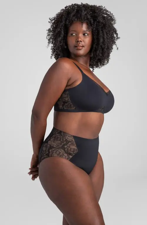 HONEYLOVE Lace Inset Crossover Wireless Bra - Runway