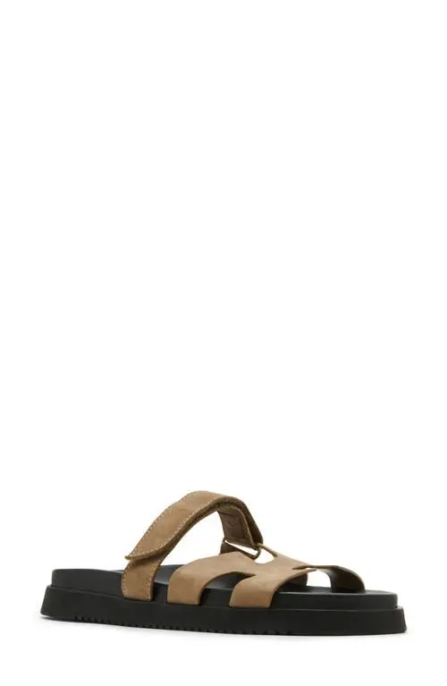 Steve Madden Mayven Flatform Slide Sandal - Tan Nubuck