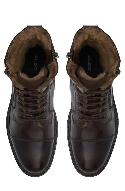 Aldo Aaren Faux Fur-Lined Combat Boots - Brown | Editorialist display picture 2
