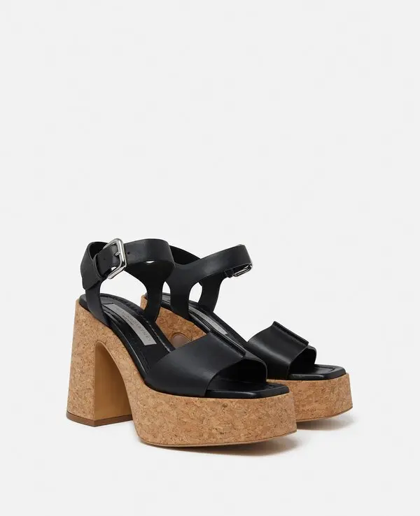 Stella McCartney Skyla Buckled Platform Sandals - Black