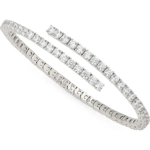 Nadri Cubic Zirconia Bangle - Rhodium