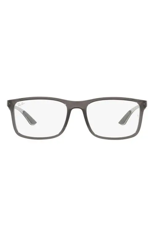 Ray-ban 53mm Rectangular Eyeglasses - Transparent Grey