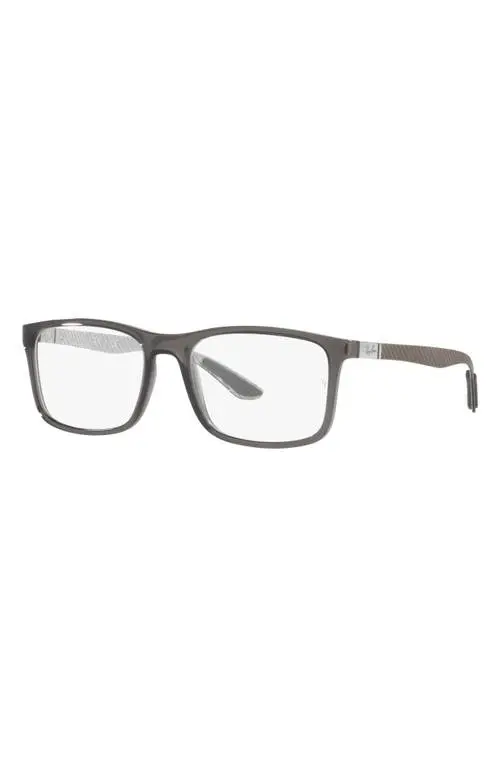 Ray-ban 53mm Rectangular Eyeglasses - Transparent Grey