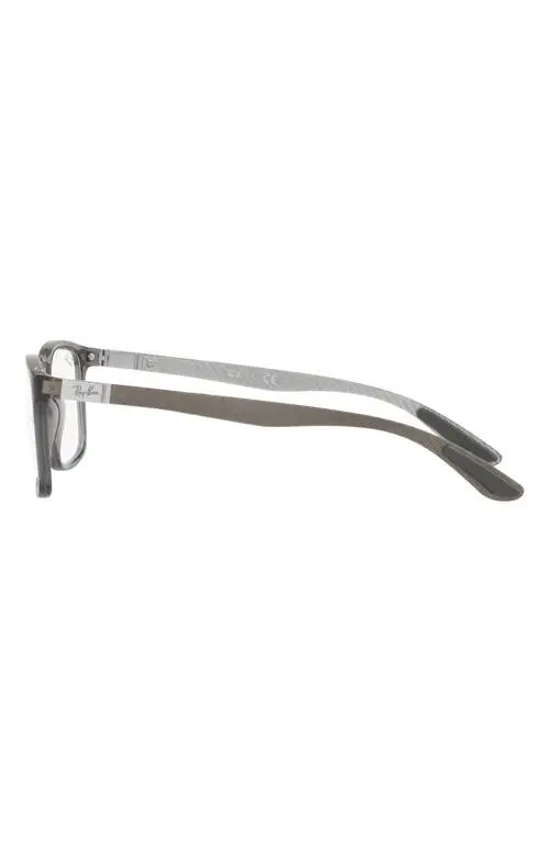 Ray-ban 53mm Rectangular Eyeglasses - Transparent Grey