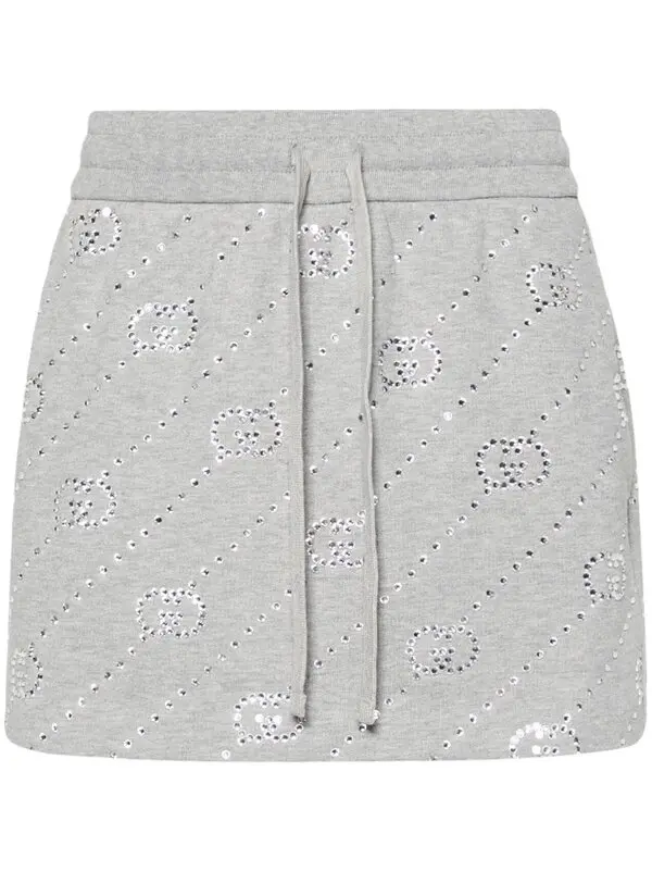 Gucci Crystal-embellished Interlocking G Mini Skirt