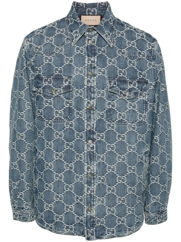 Gucci Logo Jacquard Denim Jacket