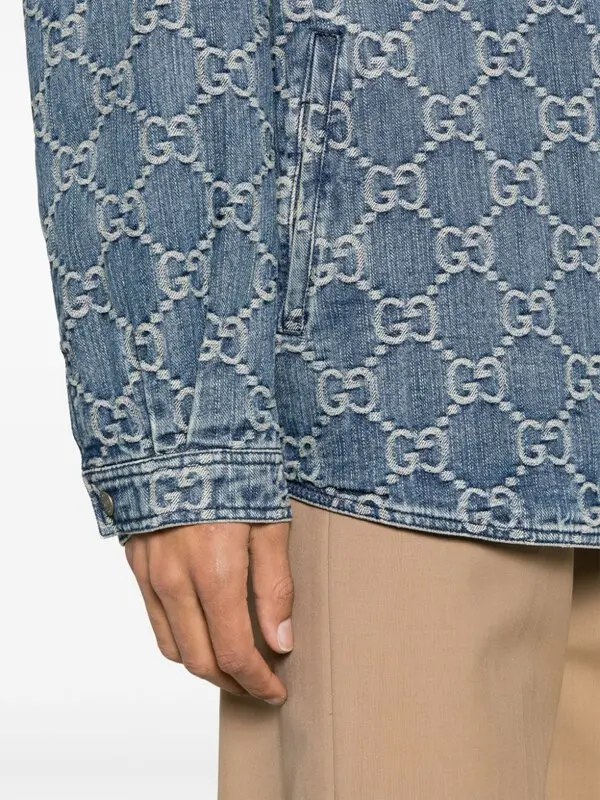 Gucci Logo Jacquard Denim Jacket