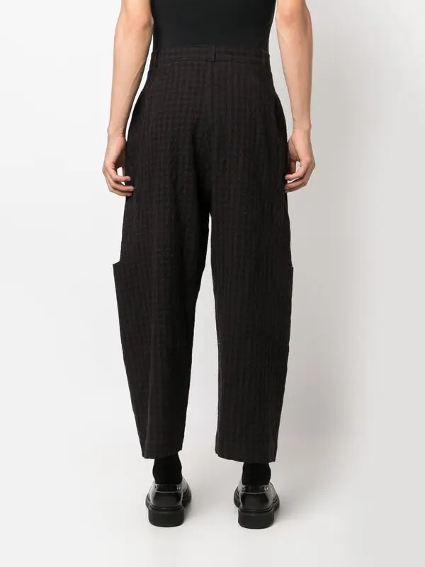 Sage Nation Malay Gingham Check-Print Trousers - Brown | Editorialist