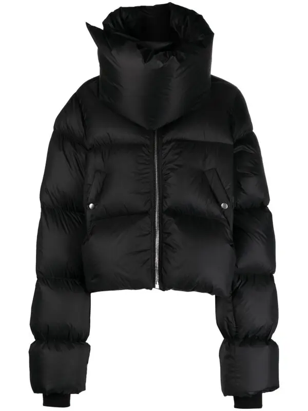 Rick Owens Funnel-Neck Puffer Jacket - Black | Editorialist