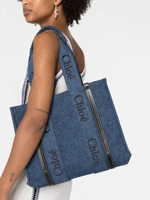 Chloé Woody Small Denim Tote Bag