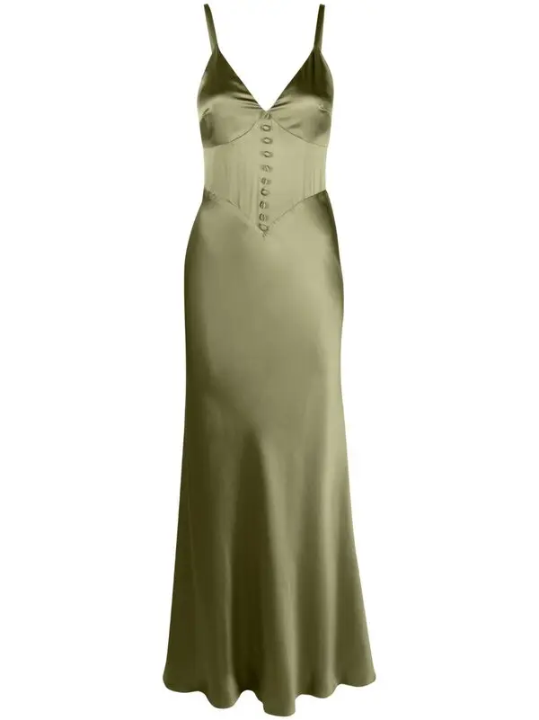 esa silk dress reformation Reformation Esa Silk Maxi Dress In Green - 20% Off