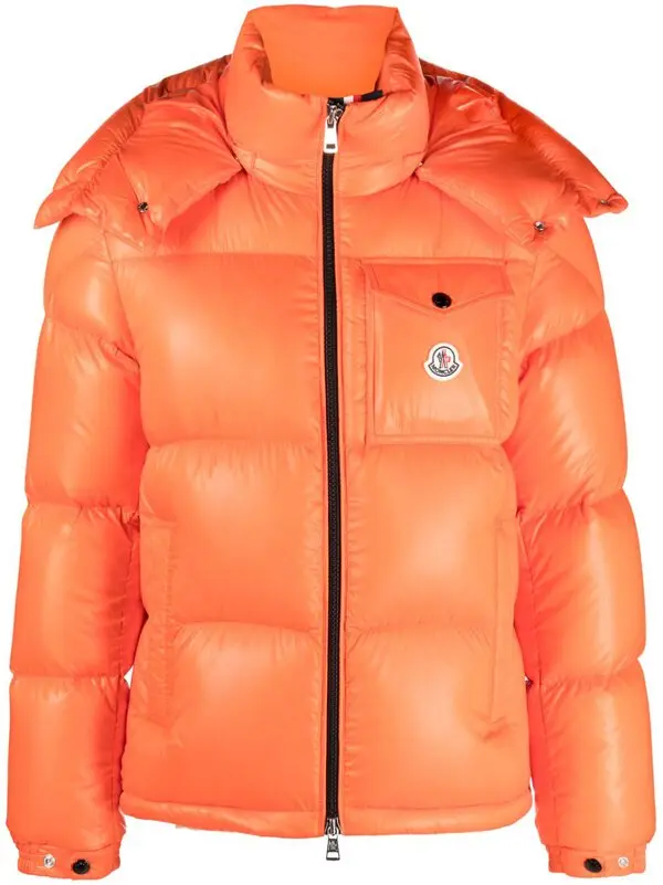 Moncler Montbeliard Hooded Puffer Jacket Orange Editorialist