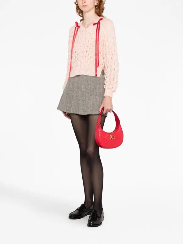 Gucci Red Gg Marmont Super Mini Leather Shoulder Bag