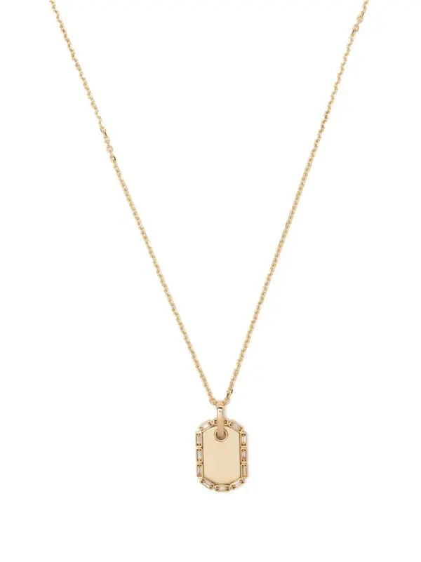 SUZANNE KALAN 18k Yellow Medium Dog Tag Diamond Necklace - Gold