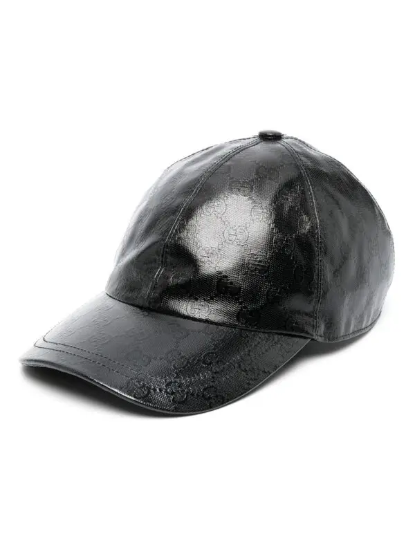 Gucci Interlocking G-Logo Leather Baseball Cap - Black | Editorialist