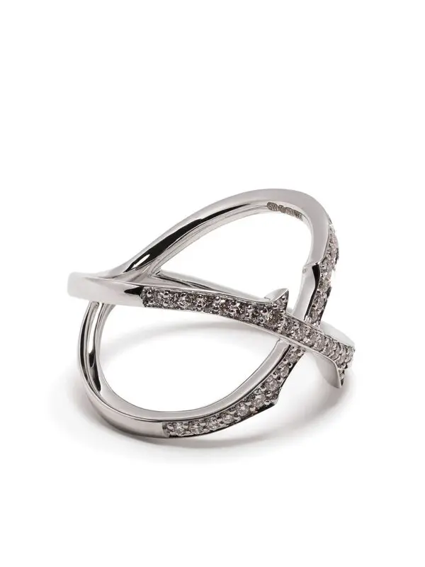 Stephen Webster 18k White Gold Stem Crossover Diamond Ring