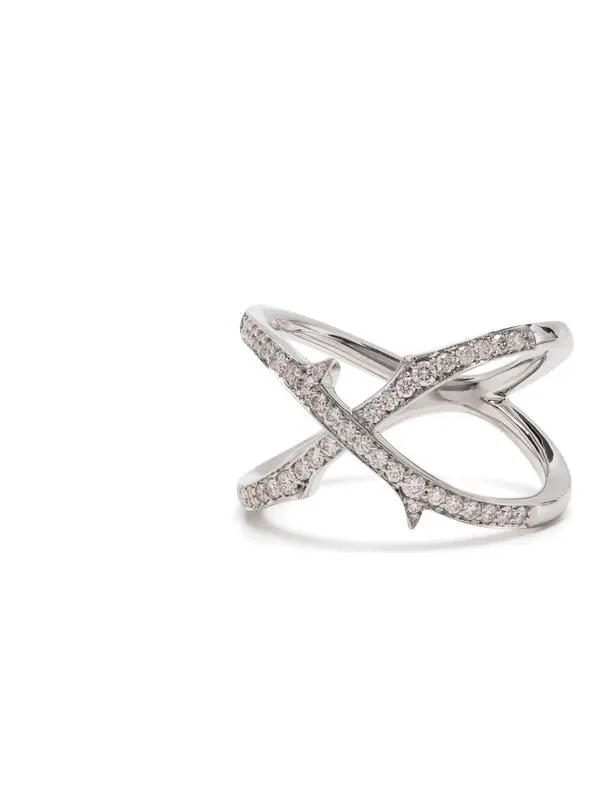 Stephen Webster 18k White Gold Stem Crossover Diamond Ring
