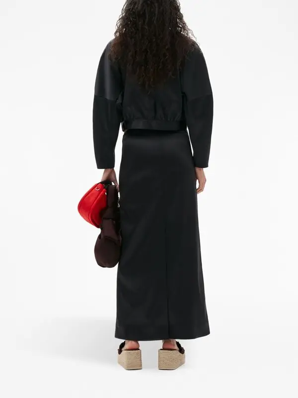 GANNI Long-sleeve Satin Bomber Jacket