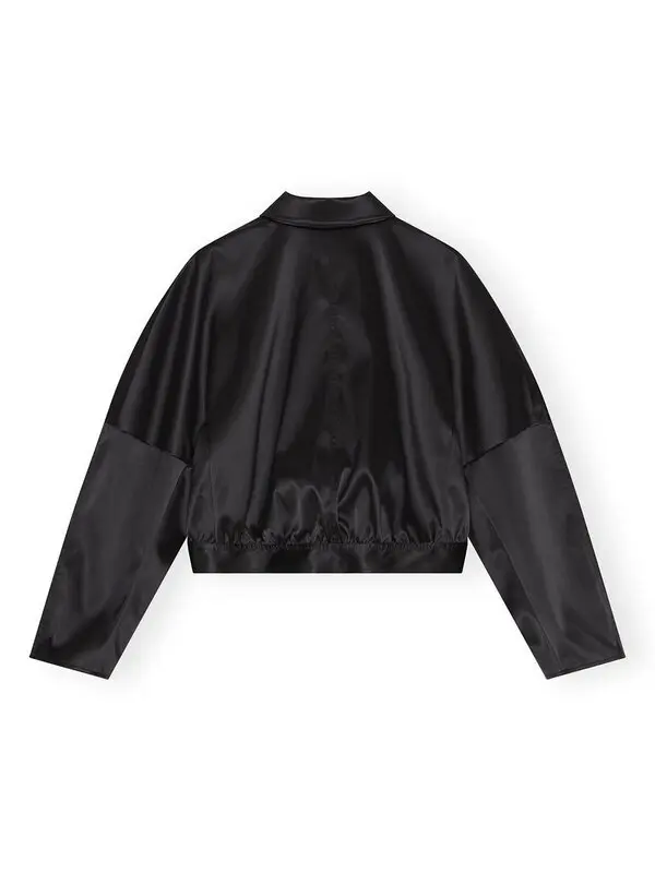 GANNI Long-sleeve Satin Bomber Jacket