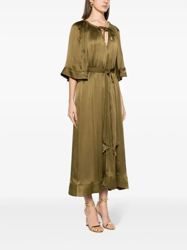 aje olive green dress aje clarice draped maxi dress Clarice Draped Maxi Dress-DEEP OLIVE / 4