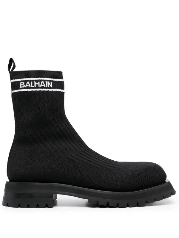 Balmain Knitted Sock Ankle Boots