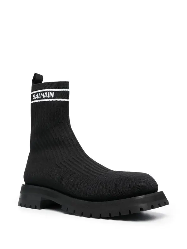 Balmain Knitted Sock Ankle Boots
