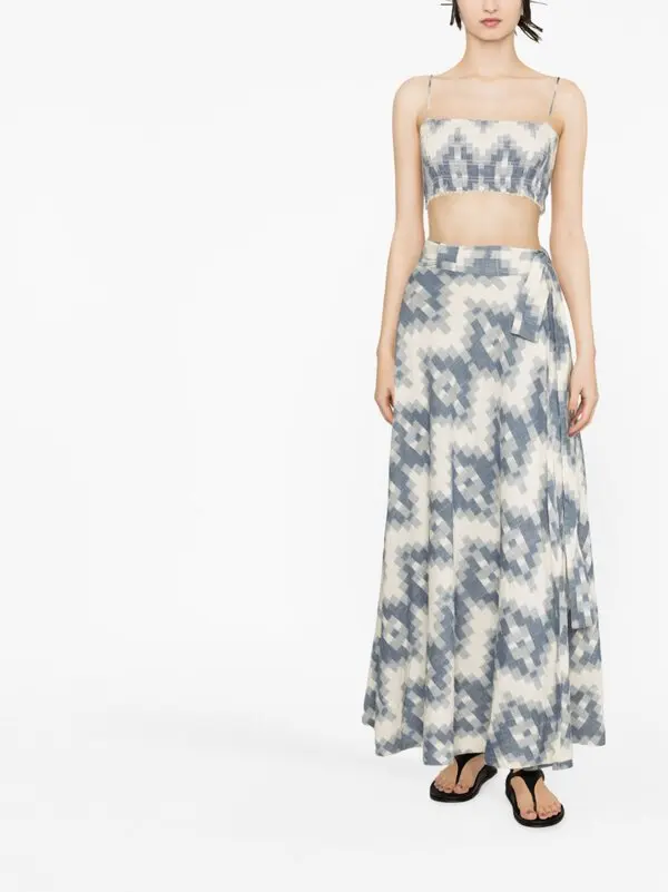 BOTEH Shirred Bodice Crop Top