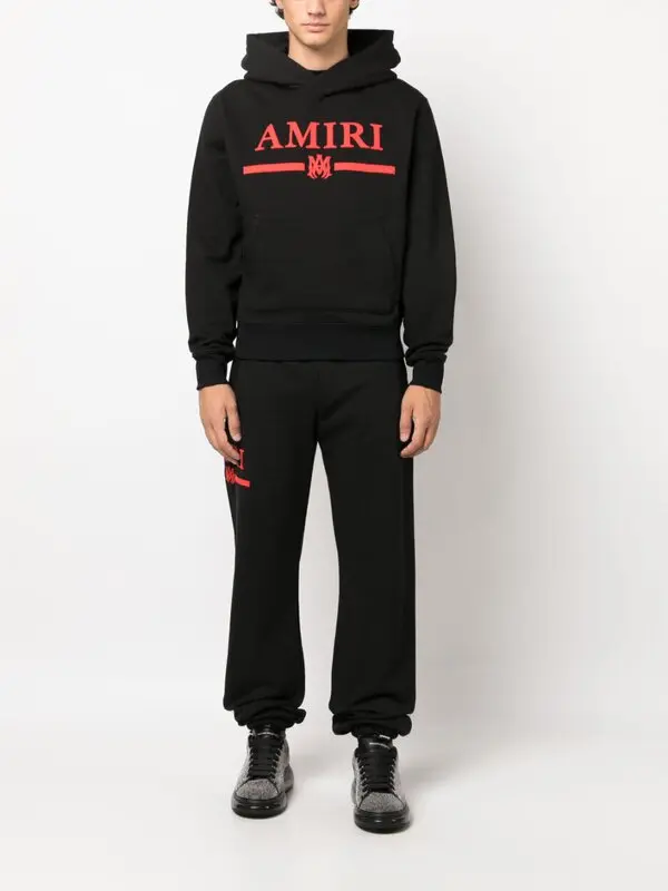 Amiri X Browns Logo-Appliqué Cotton Hoodie In Black - 50% Off
