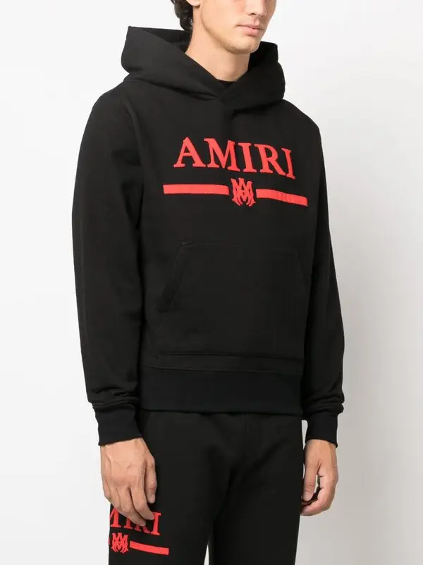 Amiri X Browns Logo-Appliqué Cotton Hoodie In Black - 50% Off