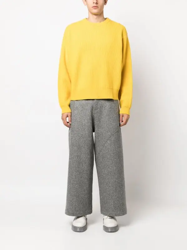 Sage Nation Mackenzie Ribbed-Knit Wool Sweater - Yellow | Editorialist