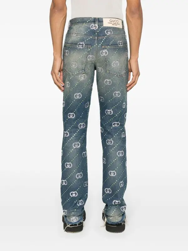 Gucci Interlocking G Straight-Leg Jeans - Blue | Editorialist